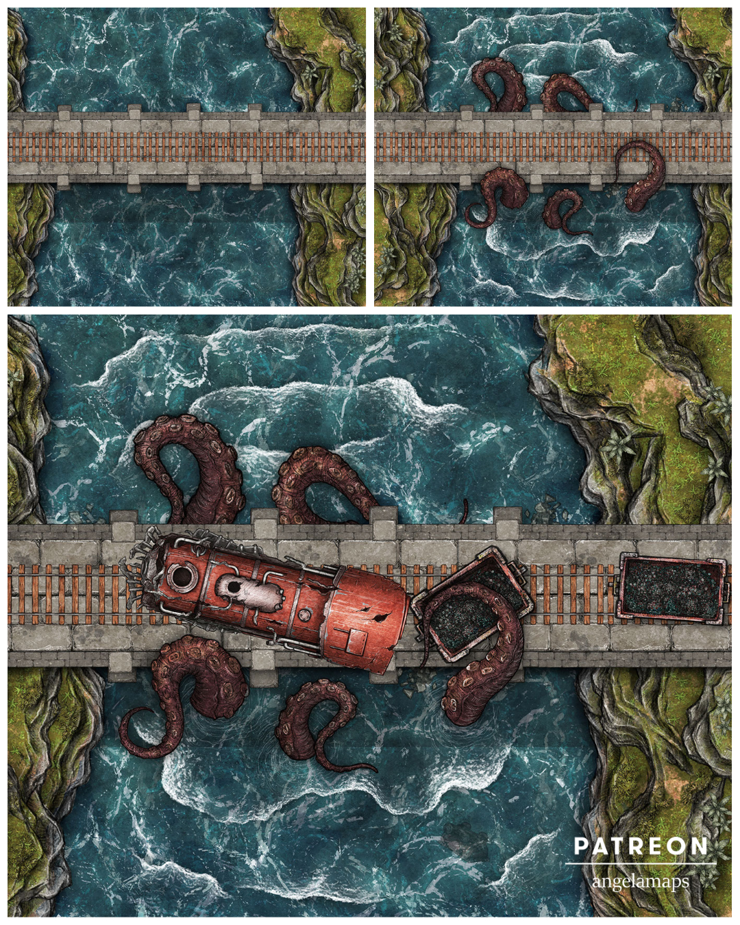 Kraken attack D&D battle map – Spooky Action Games – Table Top Role ...