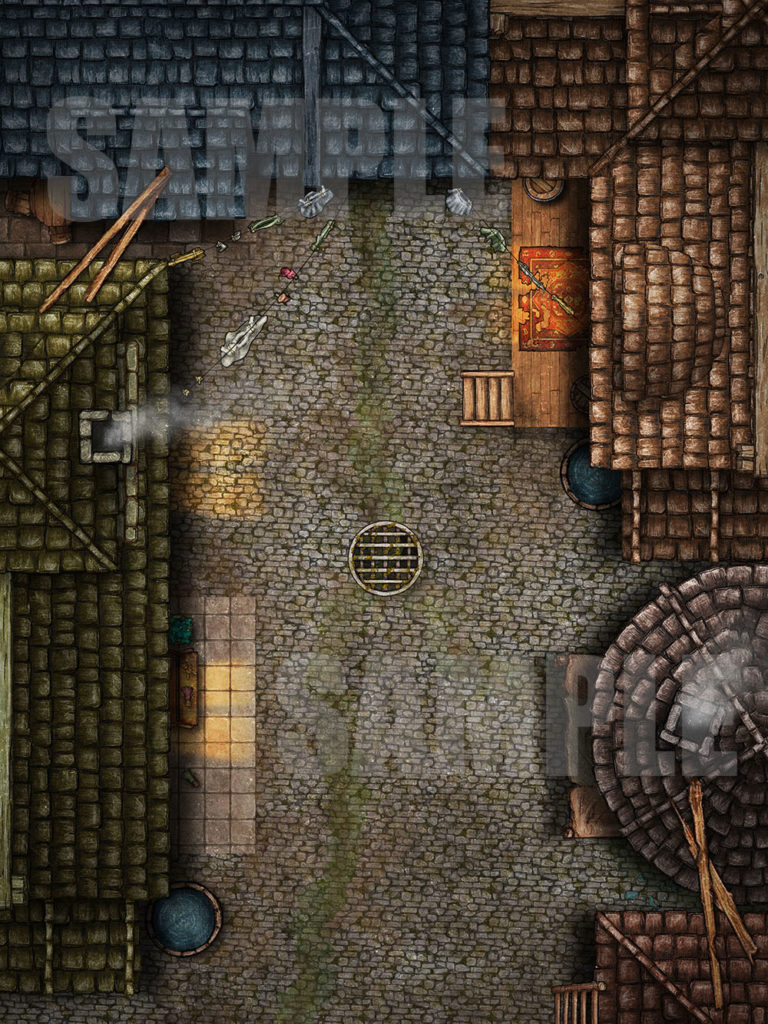 Alley battle map pack – Foundry VTT support. JPG/WEBM – Spooky Action ...