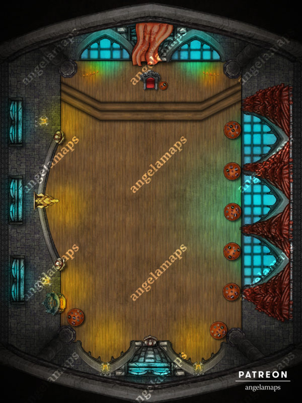 Banquet Hall battle map with Foundry VTT support – Animated JPG/WEBM ...