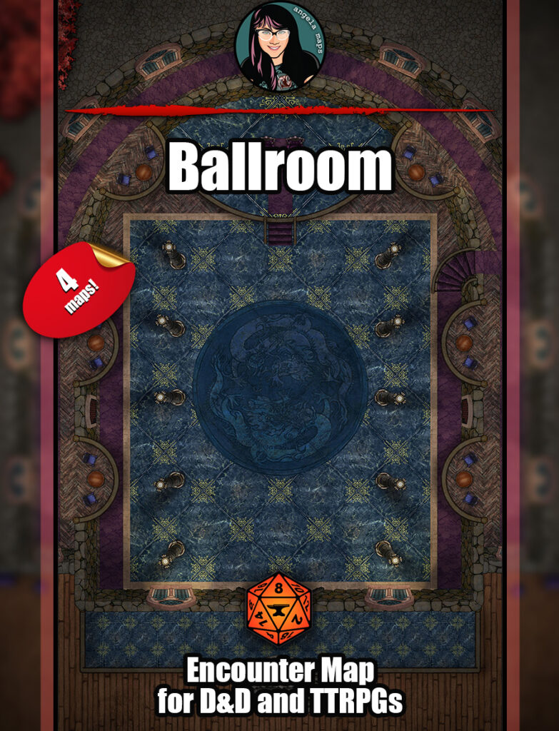 Ballroom – 4 variants battle map pack with Foundry VTT – Spooky Action ...