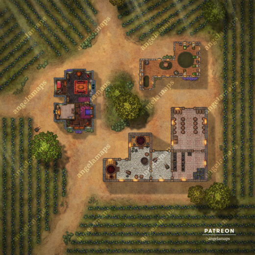 Vineyard – 3 variants battle map pack with Foundry VTT – Spooky Action ...